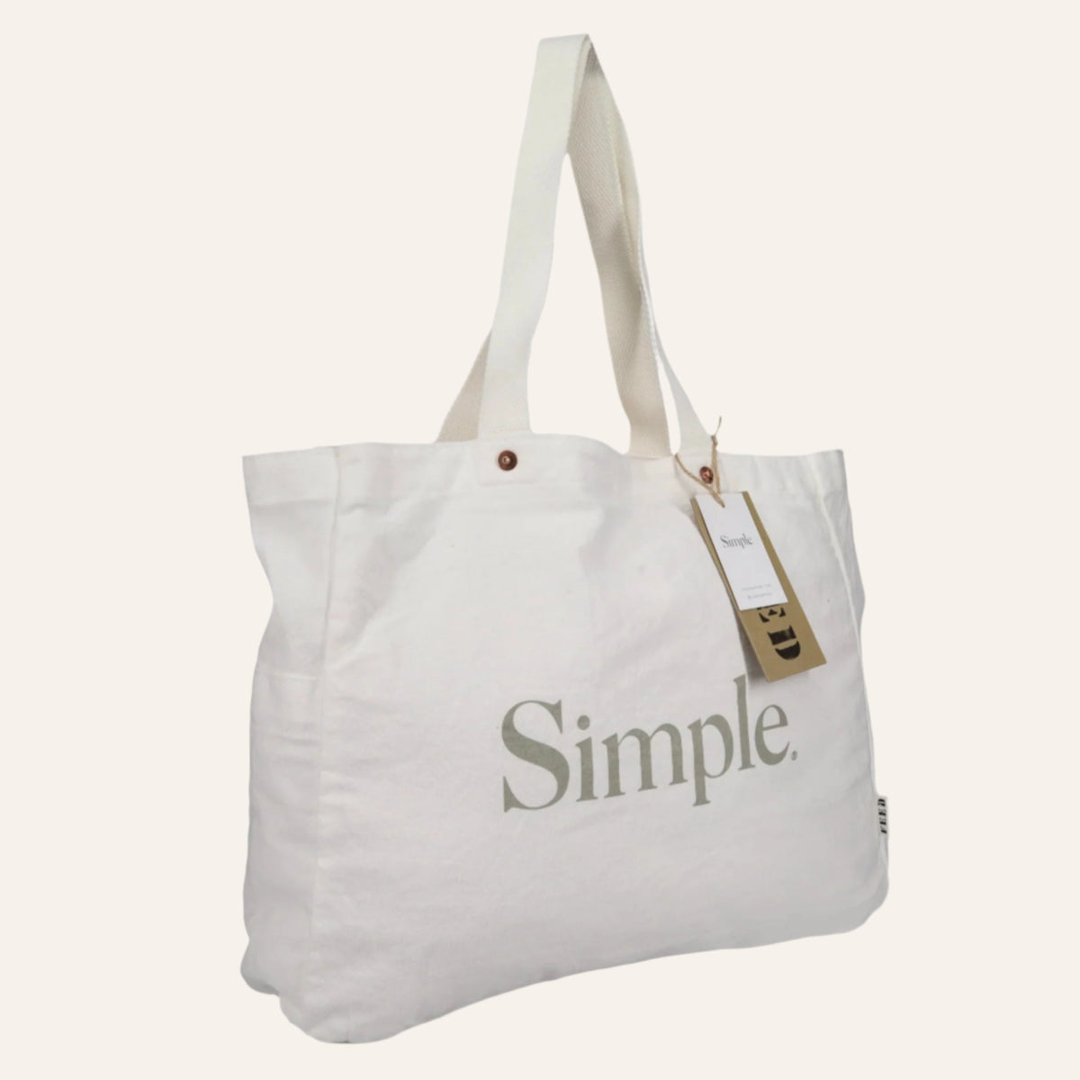 ORGANIC COTTON RIVET TOTE WHITE – Simple